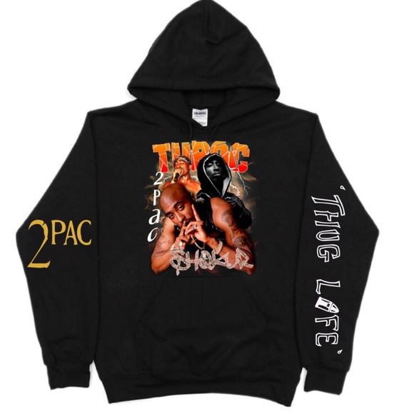 Sweaters | Tupac Shakur X Thug Life Pullover Hoodie New Sweater | Poshmark